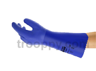 Ansell Edge 14663 Gloves - Blue Supported PVC Gloves